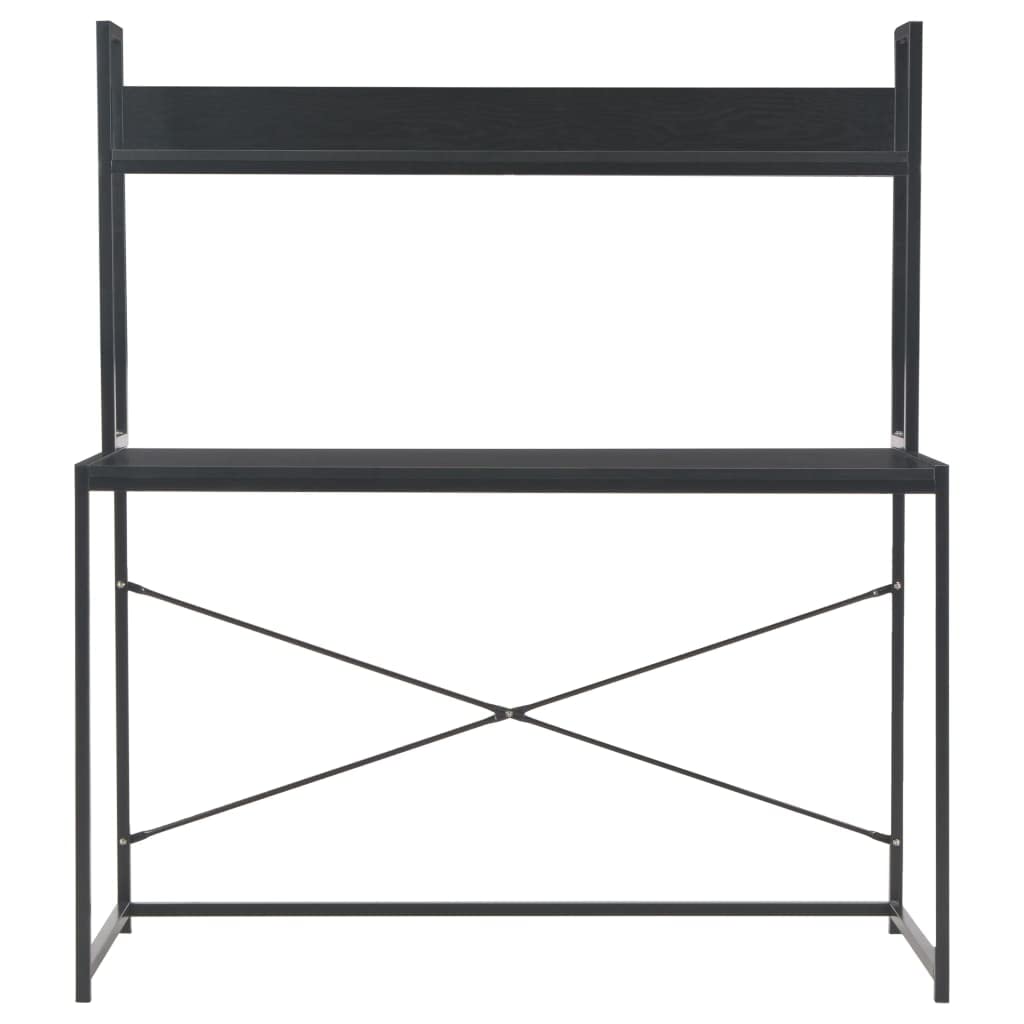 CUSON Computer Desk 47 inch with Bookshelf | Modern Writing Workstation Table for Office Home | Black Engineered Wood with Metal Frame | 47.2" x 23.6" x 54.3"