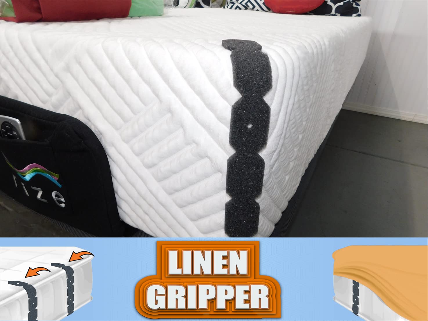 Dr. Handy's Linen Gripper, Charcoal Grey, 0.25x15.5x1.5