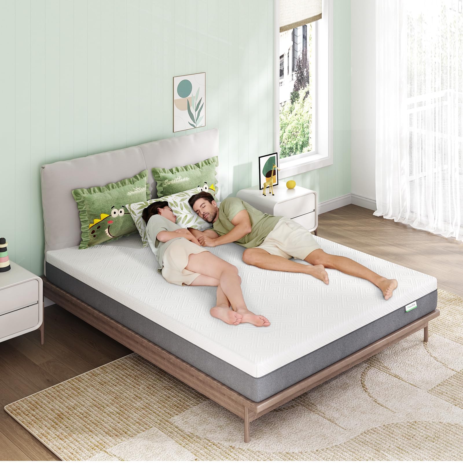 Novilla Queen Mattress, 6-Inch Gel Memory Foam Mattress for Cool Sleep & Pressure Relief,Medium Firm Queen Size Mattress in a Box, Bliss