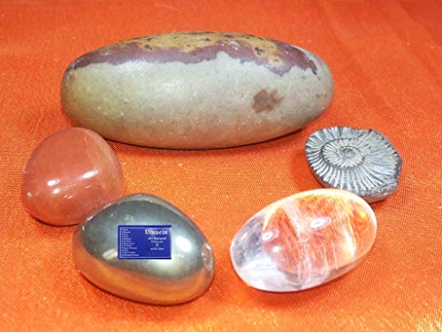 Paper Panchayatan Shila for Sona Bhadra Ganpati , Vallam Surya , Shaligram Vishnu , Banalingam Shiv and Swarnamukhi Devi (Multicolour)