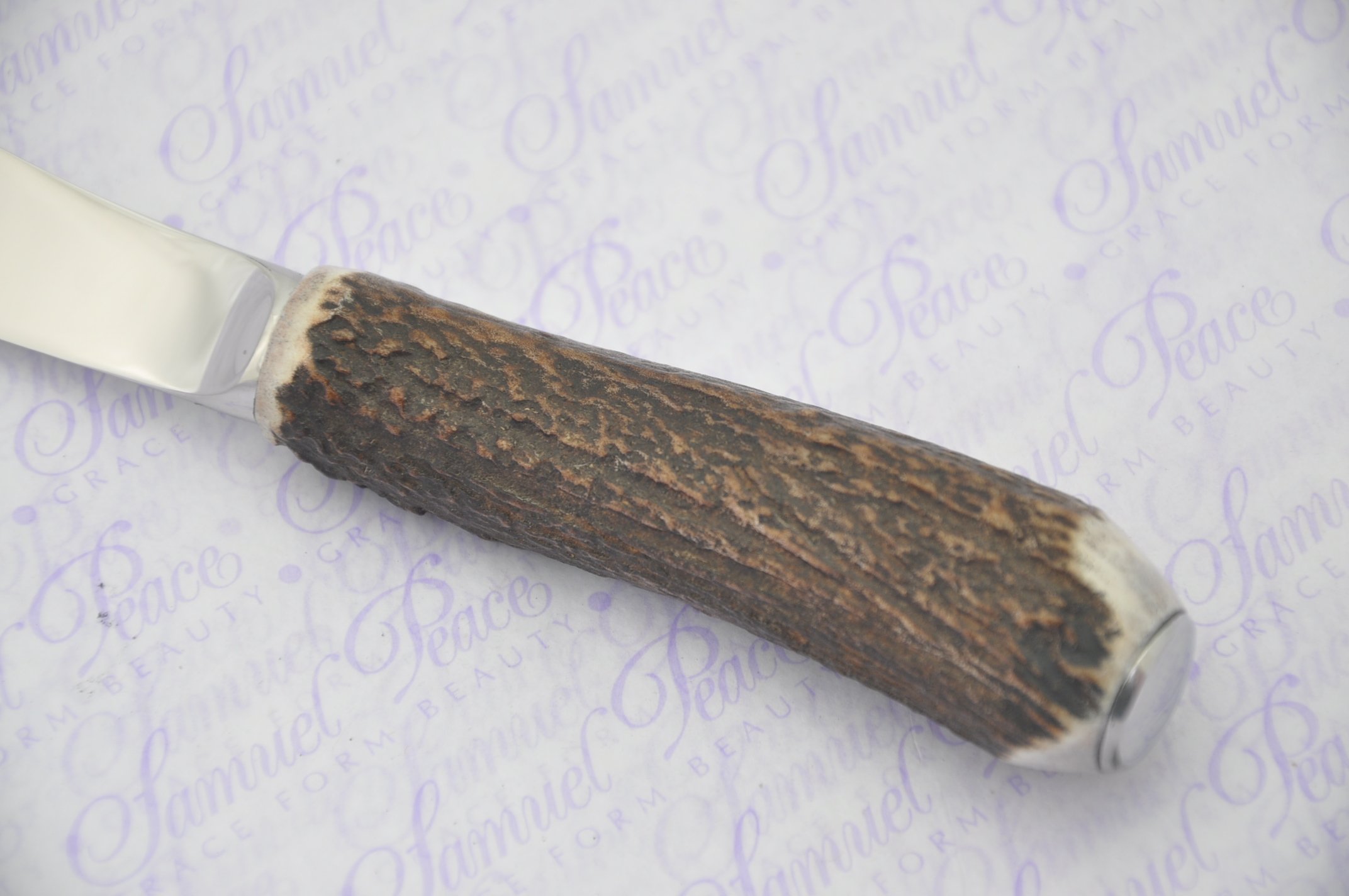 Six Cased Genuine Stag Horn/Antler Handle Steak Knives Made in Sheffield England Free Engraving