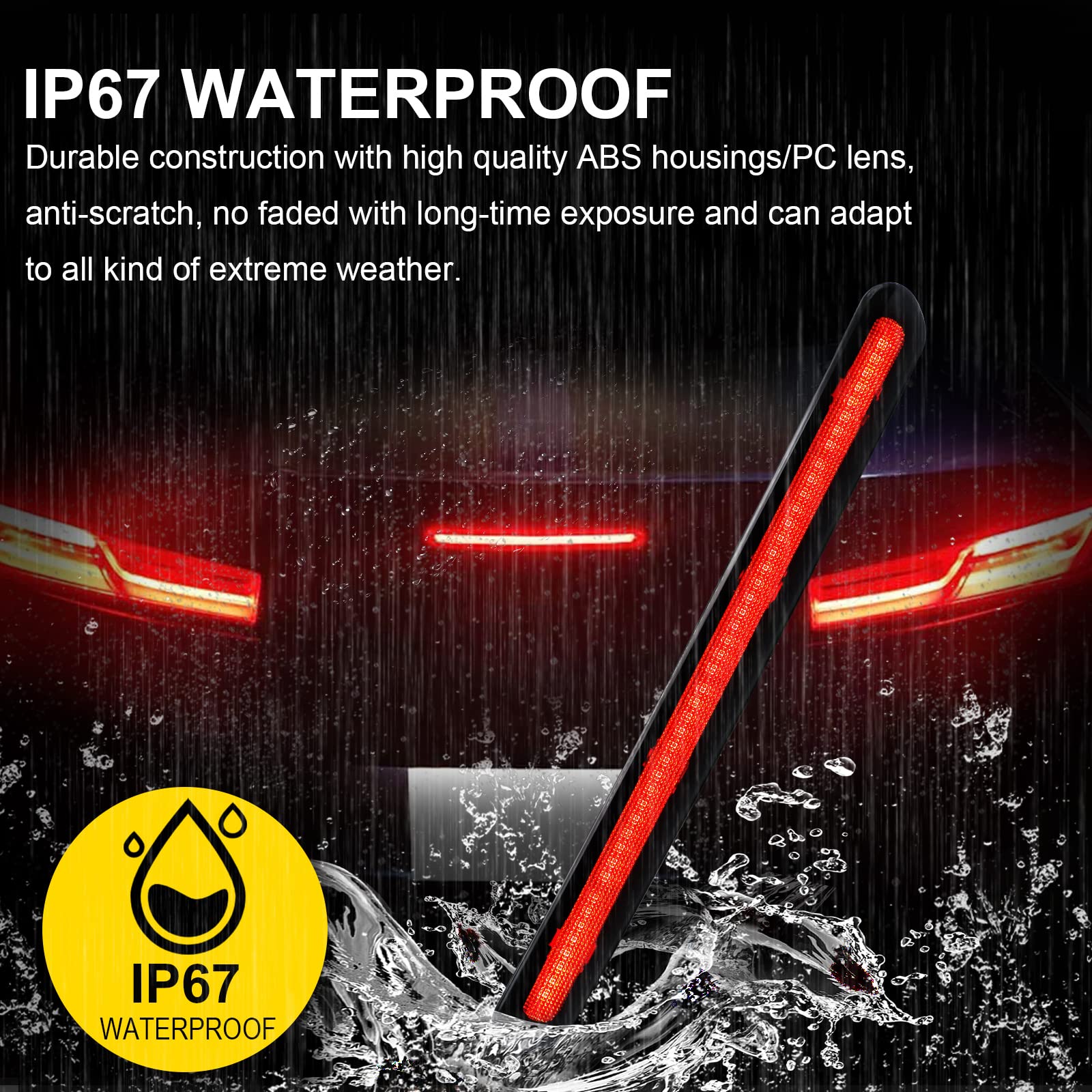 F1 Style Strobe Smoked Lens LED 3rd Third Brake Light for 2016-2020 Gen6 Camaro, Replace OEM Part # GM 84330249 84484034