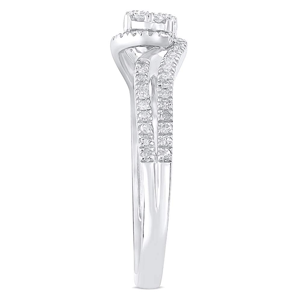 Diamond Promise Ring 1/4 cttw Sterling Silver I-J Color I2-I3 Clarity - Ring Size 6