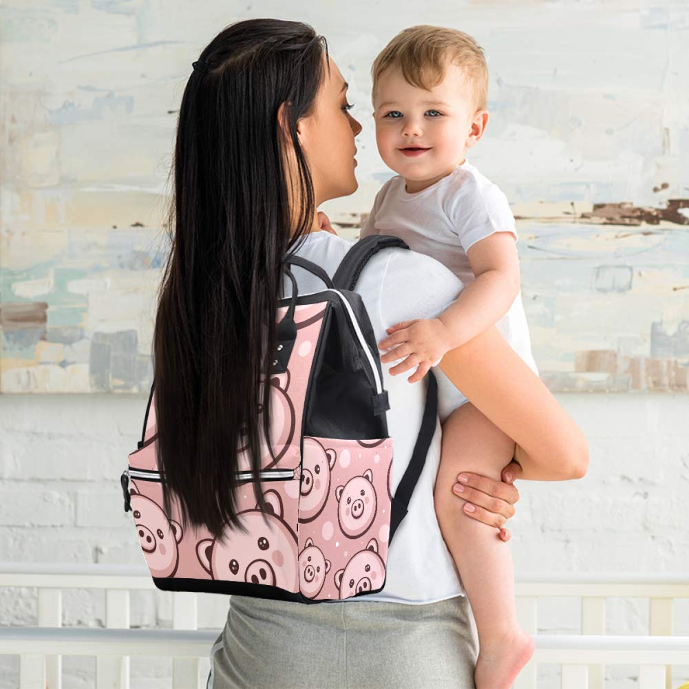 Cute Pigs Baby Diaper Bags Shoulder Straps Nappy Bag