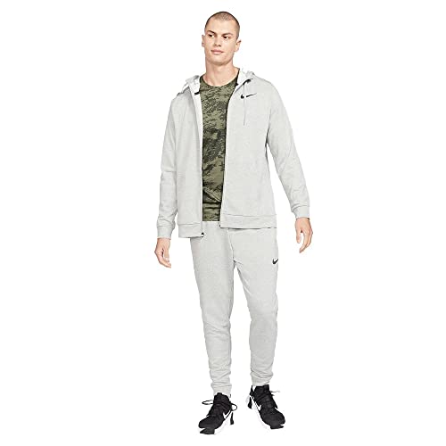Nike Men Dri-FIT Full-Zip Training Hoodie (as1, alpha, xx_l, regular, regular, Dark Grey Heather/Black)