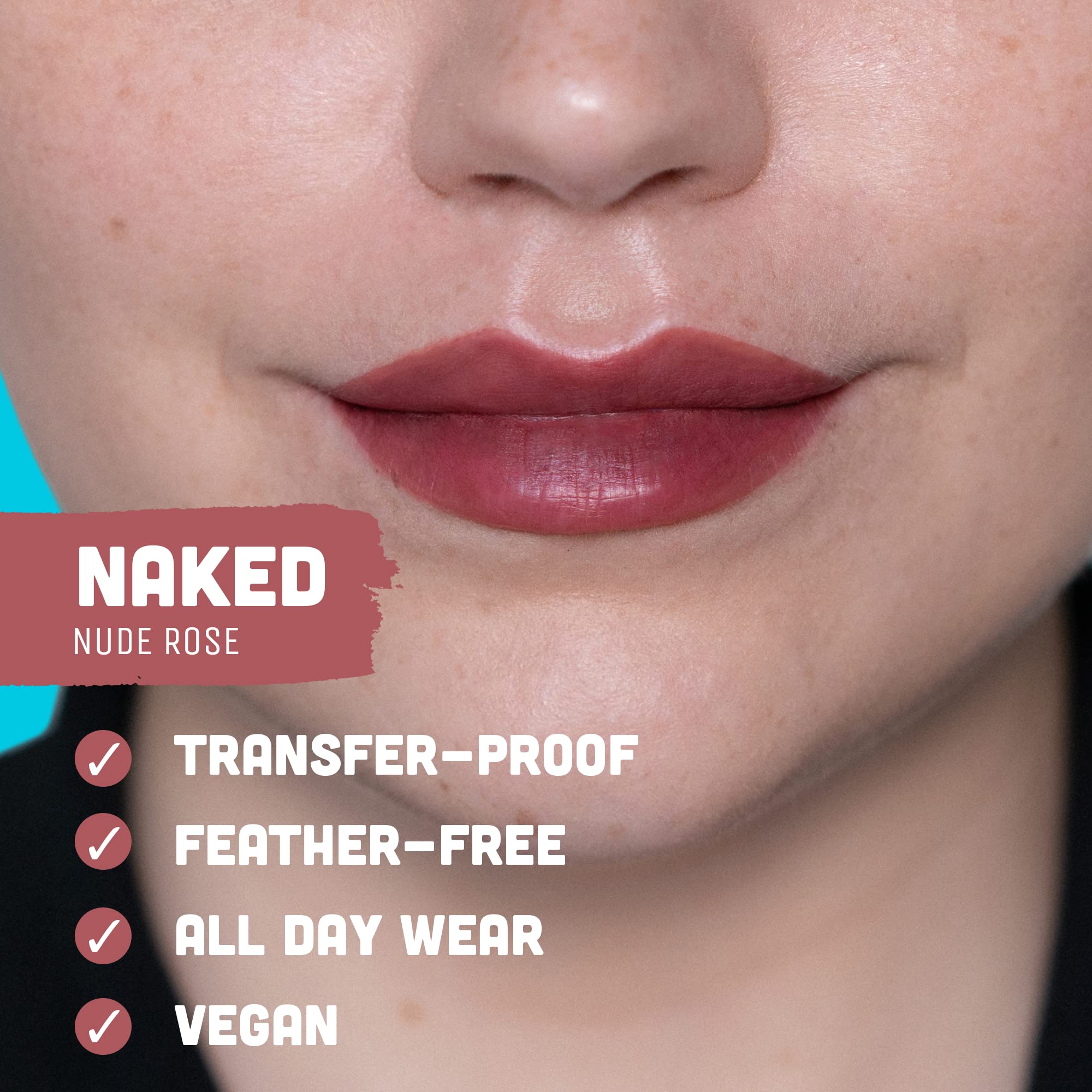 SKINGASM Liquid Blading Lips - 2-Phase High-Intensity Lip Stain for Hyper-Brilliant Color - Revolutionary Smudge Proof Lipstick and Matte Lipstick - Vegan Lip Makeup (Naked)