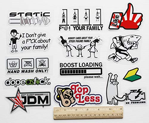 Racing Decals Funny Car Decal Stickers Reflective Hard Hat Stickers Adult Decals JDM Domo Fmaily Windows Decals