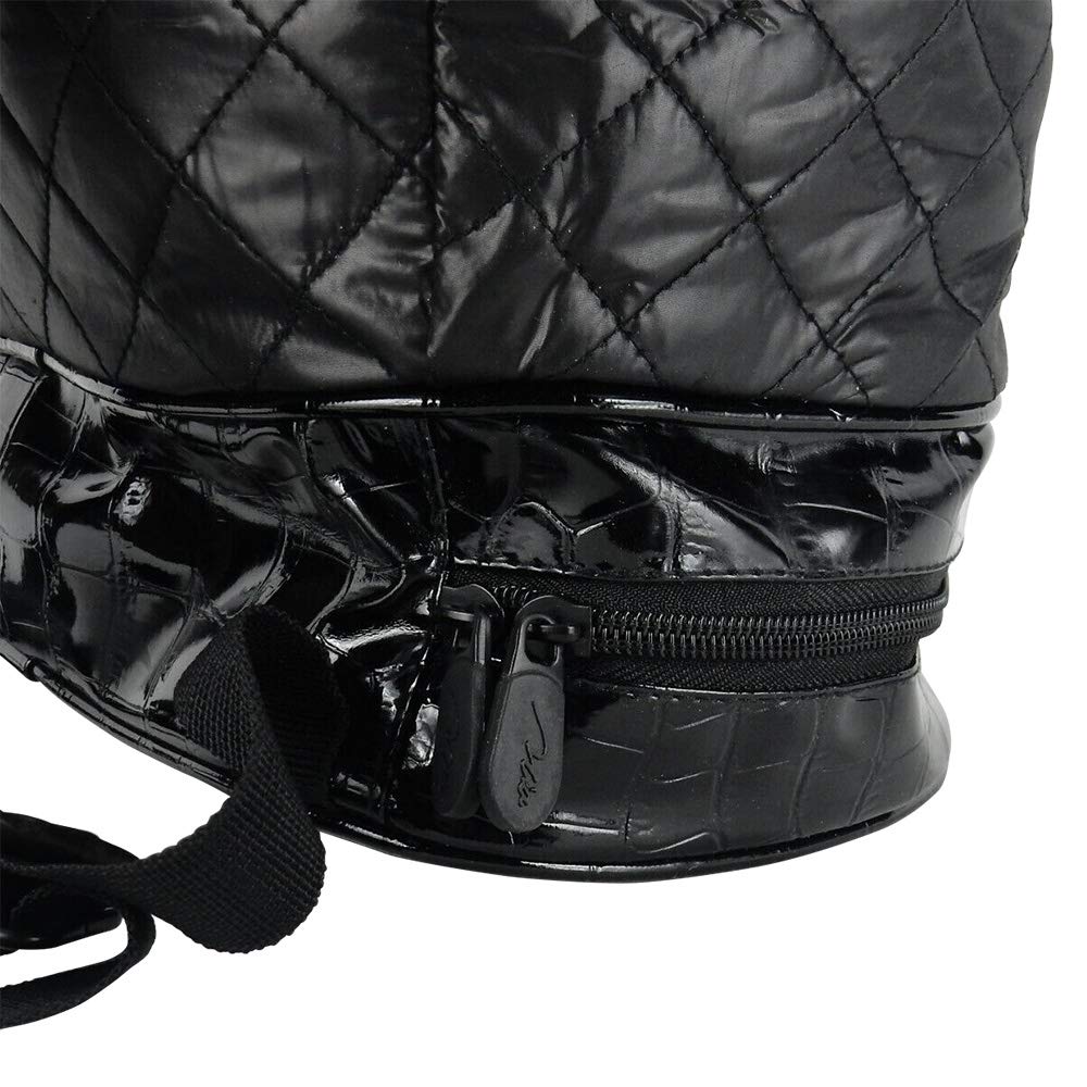 Closeout Services Corp. Bella Mia Uptown Day Pack - Stylish Black Quilted Body with Comfortable Backpack Straps, Perfect for Everyday Adventures and Chic Urban Exploration