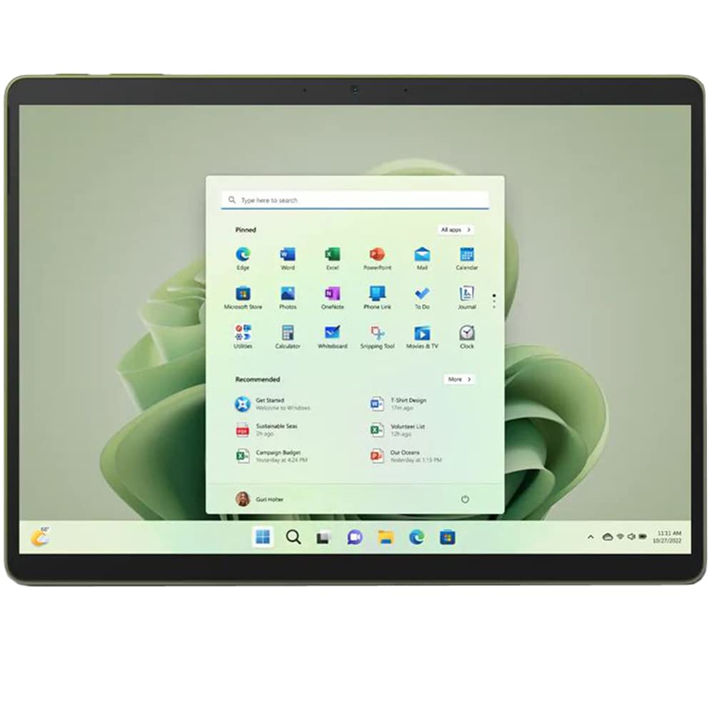 Microsoft QEZ00052 Surface Pro 9 13" Touch Tablet, Intel i5, 8GB/256GB, Forest Bundle Surface Dock 2 and 1 YR CPS Enhanced Protection Pack