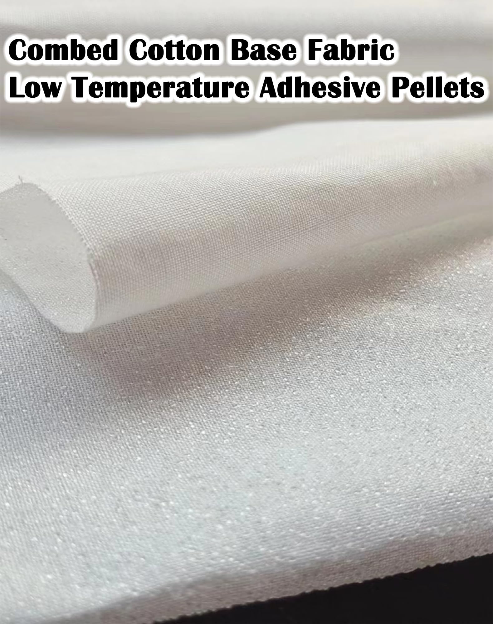Cotton Woven Fusible Interfacing, Light Weight Fusible Interfacing for Sewing, Crafts, Clothing, Bags (12 Inches x 10 Yard, White), Iron On Interfacing Adds Support and Stability to Sewing Projects