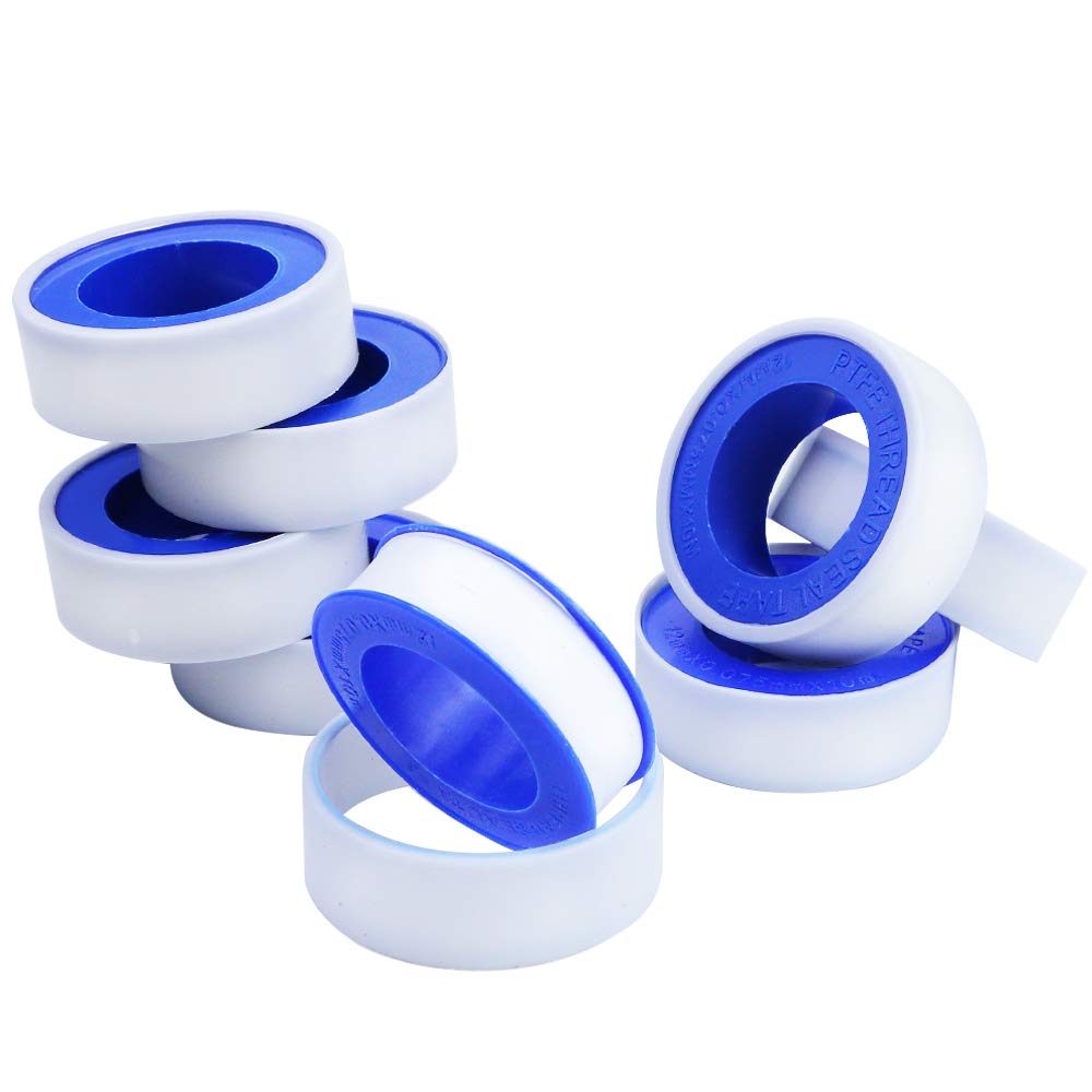 SKPPC Adhesive Tape 30 Pieces, 1/2 Inch Teflon Tape for Plumbing, Waterproof Seal Tape for Thread Pipe, Air Head, 0.5 x 394 Inch, White