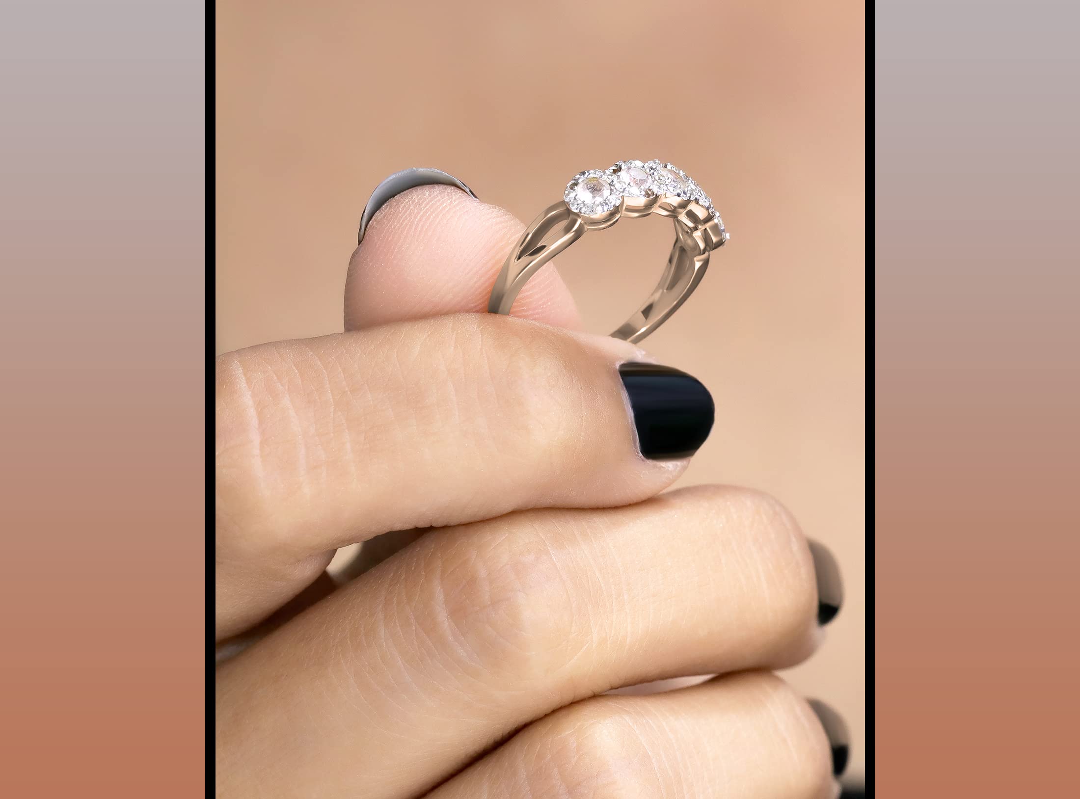 Dazzlingrock Collection Round White Diamond & Morganite Wedding Stackable Band in 10K Rose Gold, Size 7