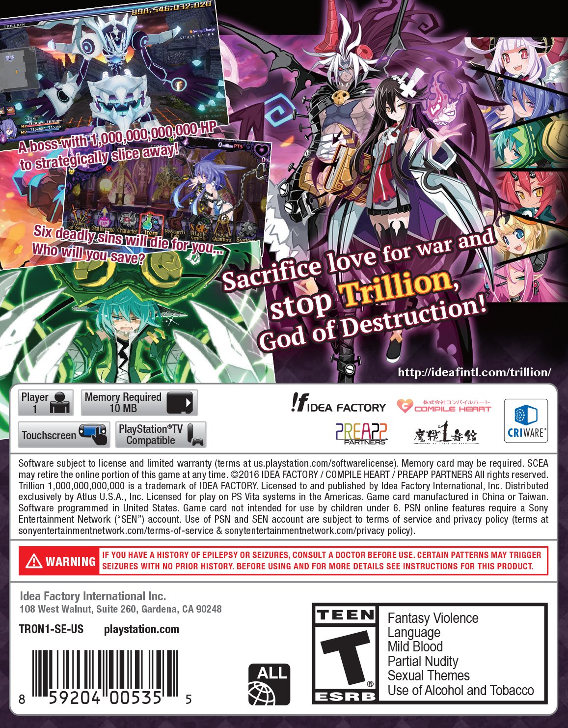 Trillion: God of Destruction - PlayStation Vita