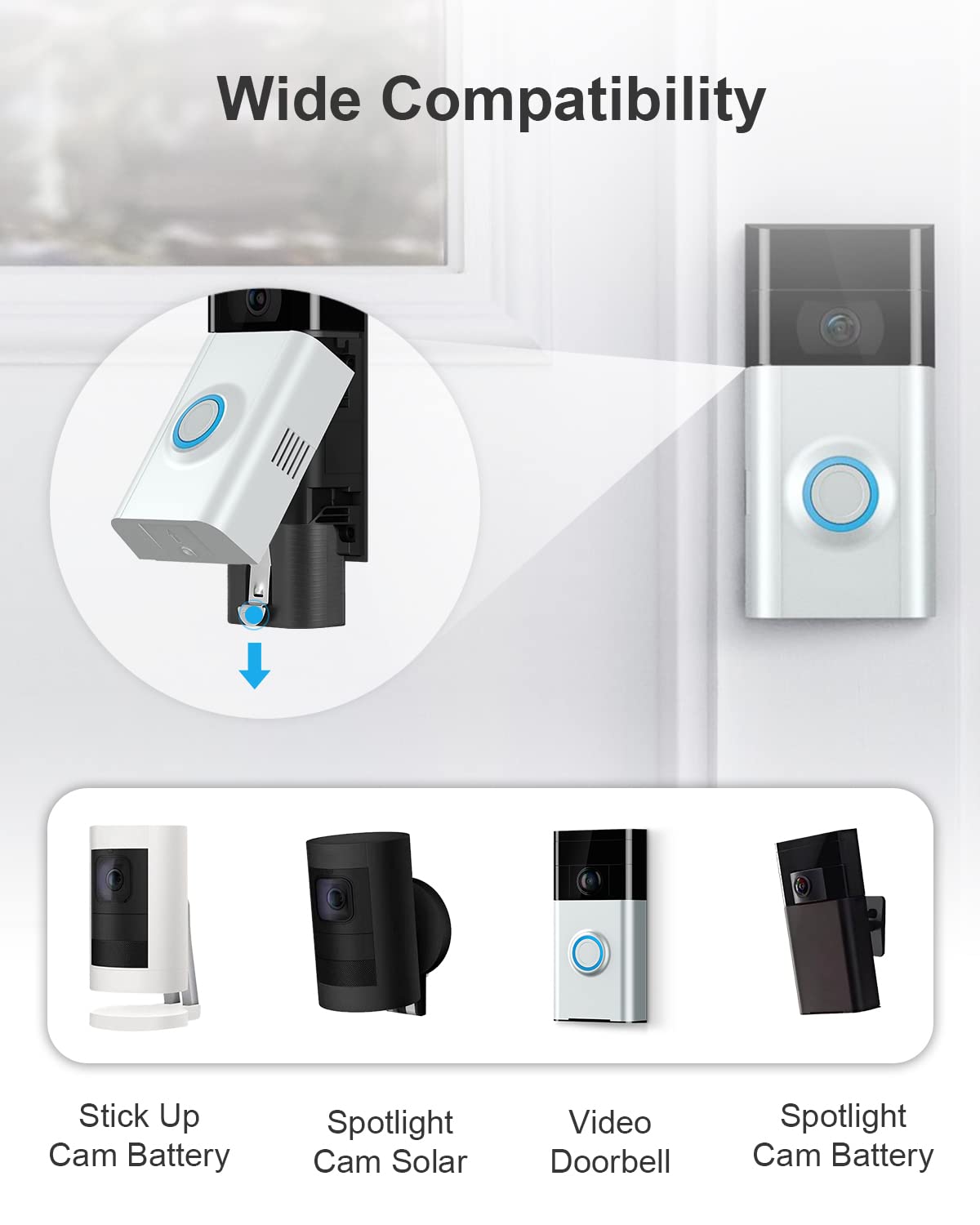 Mrupoo 2-Pack Replacement Battery for Ring Doorbell - 6040mAh Rechargeable Camera Batteries Compatible with Ring-Video Doorbell 2/3/3plus/4, Spotlight Cam, Stick Up Cam and Peephole Cam Indoor(Black)