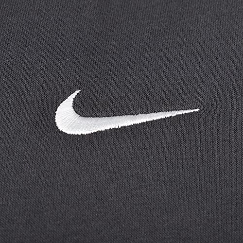Nike Men's Club Pull Over Hooded SweatShirt, Dark Grey/White, Large