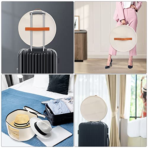 VanlonPro Large Hat Storage Box for Women & Men, 16" D x 10" H Hat Box Organizer，Foldable Round Travel Hat Boxes with Dustproof Lid, Stuffed Toy Storage Bin Bag