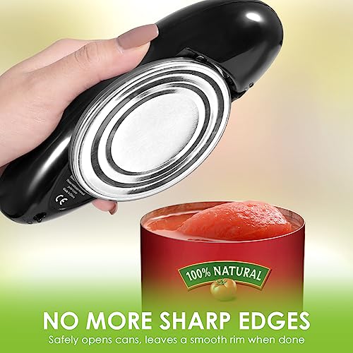 Hands Free Battery Operated Electric Can Opener No Sharp Edge, Can Opener Electric for Seniors, Arthritis, Electric Can Openers for Kitchen Food-Safe Magnetic Catches Cover