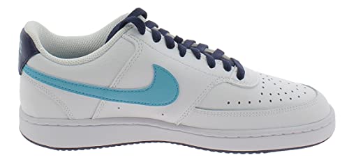 Nike Men's Court Vision Low Sneaker, White/Turquoise Blue/Blue Void, 10.5