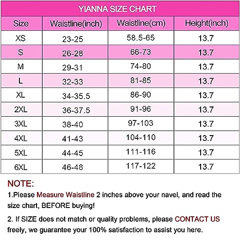 YIANNA Women's Latex Waist Trainer Long Torso Underbust Corsets Cincher Sport Girdle Body Shaper, Size XS (Black)