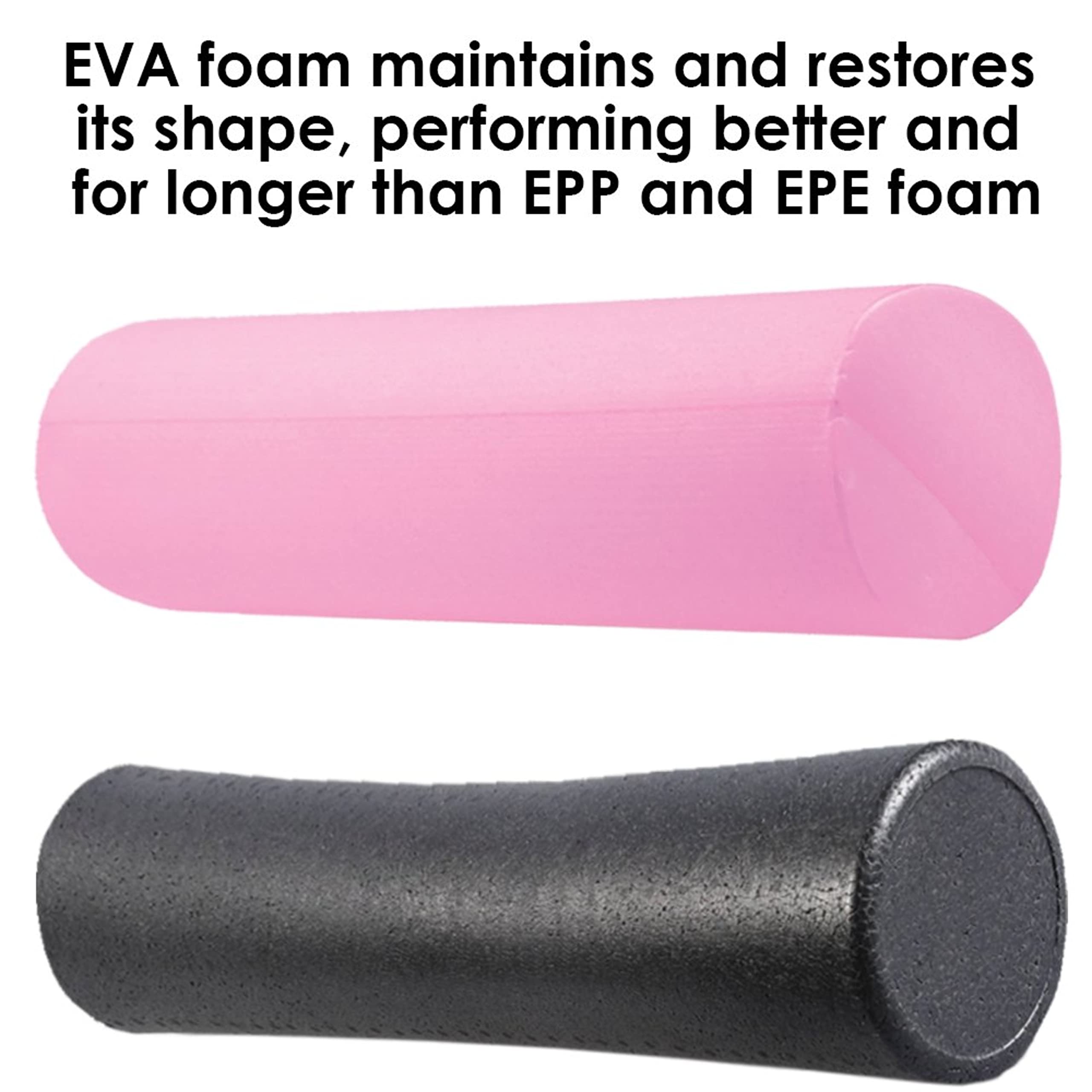 Crown Sporting Goods 36" x 6" Premium EVA Foam Roller β Firm, Dense, and Shape-Restoring (Pink)