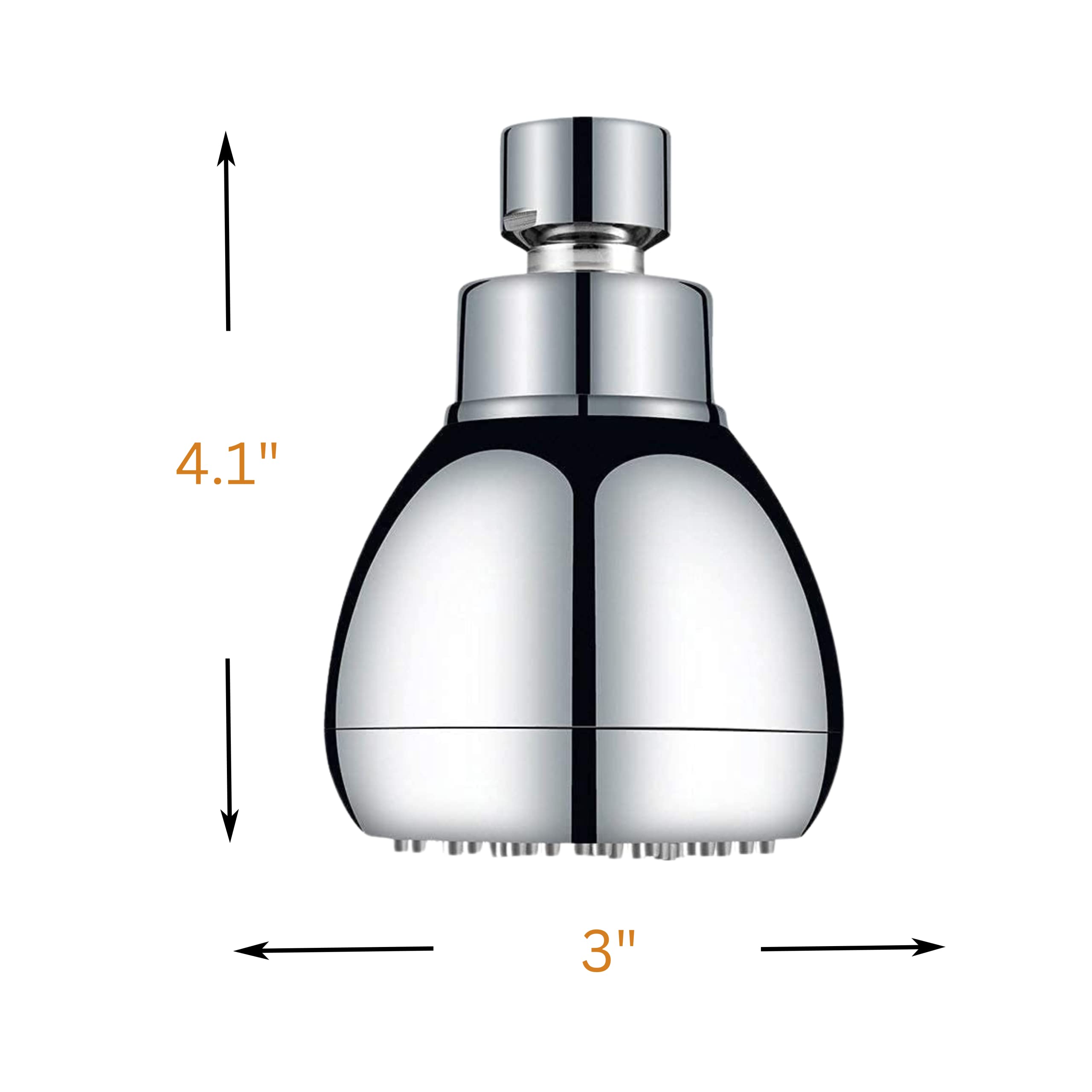 HandyCondo High Pressure Shower Head 3 Inch | Showerhead Is Perfect For Homes With Low Water Pressure | Leakproof Fixed Shower Heads With Angle-Adjustable Swivel Ball [chrome]