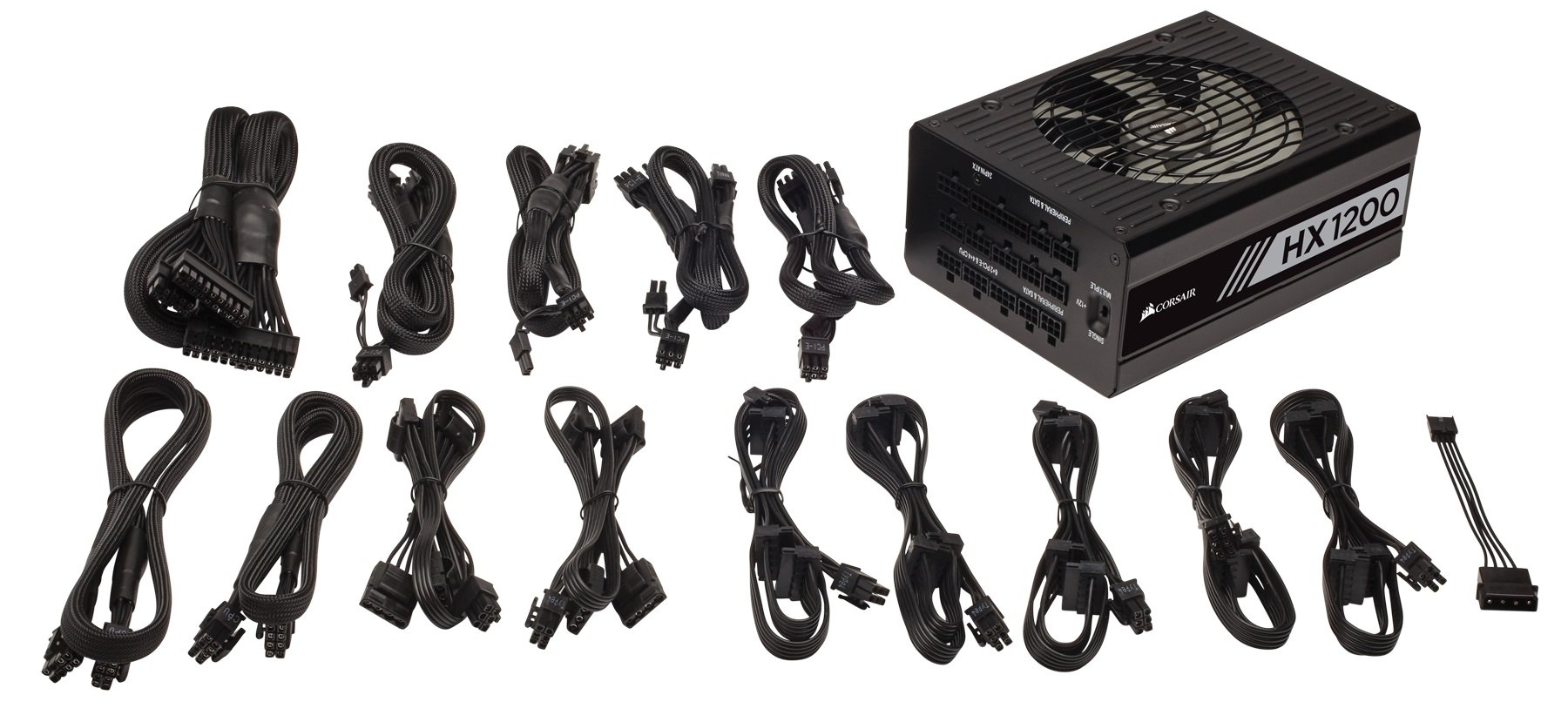 Corsair CP-9020140-UK HX1200 1200 W 80+ Platinum Fully Modular Power Supply Unit - Black