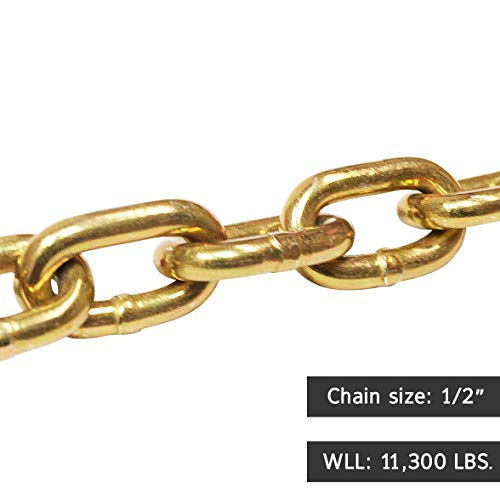 DC Cargo Mall 1/2” Grade 70 Chain and Load Binder Kit | Includes (2) Ratchet Binders and (2) Transport Chains | 11,300 lbs. Safe Working Load