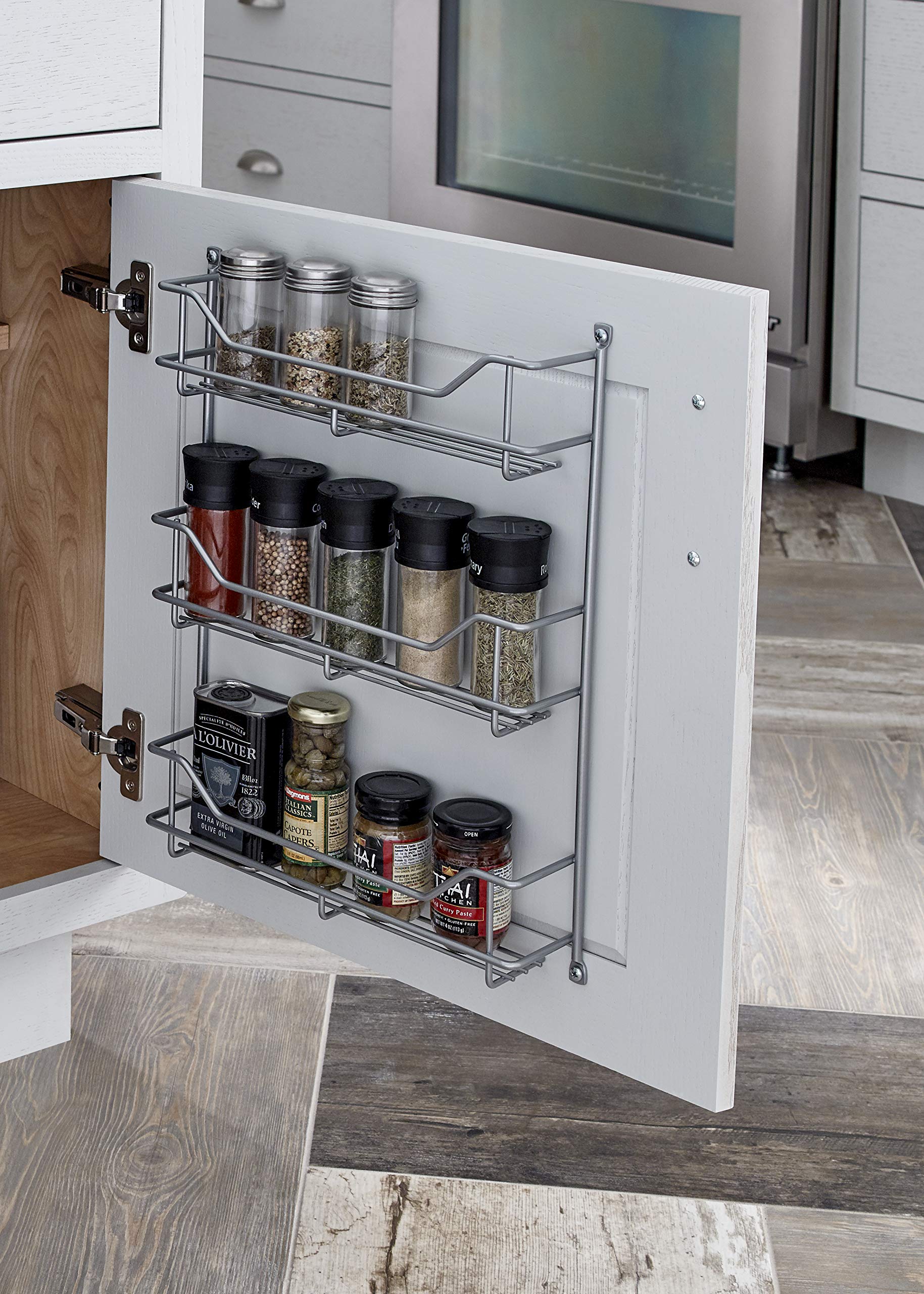 ClosetMaid 32103 Premium Three Shelf Spice Rack, Platinum
