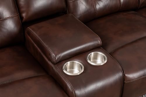 Kingway Living Room Furniture Sets, Large Sectional Couches with Cup Holders, Home Theater Sofa, Light Brown