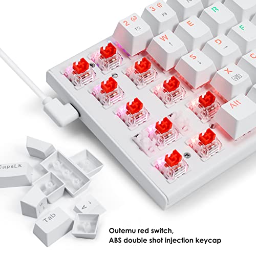 E-YOOSO Z-22 60% Mechanical Gaming Keyboards 63 Key, Type-C Wired Keyboards RGB Backlit for Laptop Computer PC Red Switch