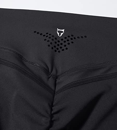 TomTiger Women's Yoga Pants High Waisted Workout Yoga Leggings for Women Butt Lifting Tummy Control Booty Tights (Black, L, l)