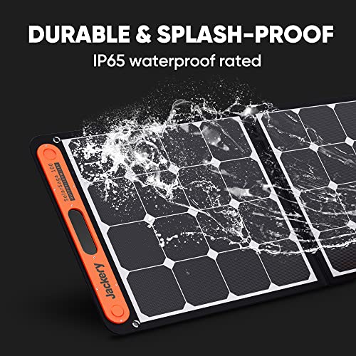 Jackery SolarSaga 100W Portable Solar Panel for Explorer 240/300/500/1000/1500 Power Station, Foldable US Solar Cell Solar Charger with USB Outputs for Phones(Renewed)