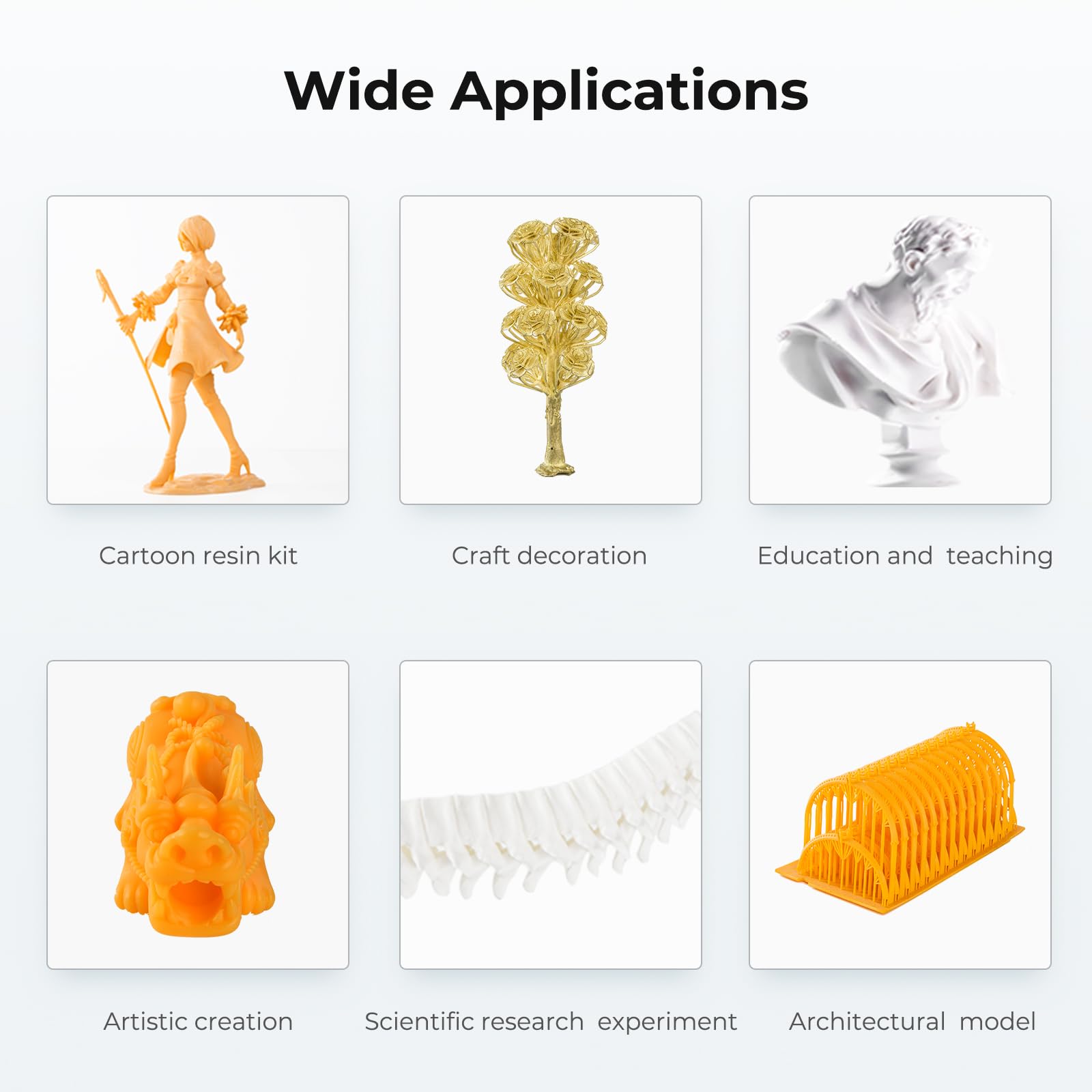 Creality 3D Printer Resin 1kg, Upgraded Standard Photopolymer Resin 405nm UV-Curing Resin 3D Printer Liquid for All LCD/MSLA/DLP 3D Printing, Low Shrinkage, High Precision, White