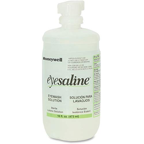 Honeywell Personal 16 oz. (473 ml) Trilingual Sterile Saline Eye Wash Bottle with Extended Flow Nozzle - 32-000454-0000-H5 (2 Bottles)