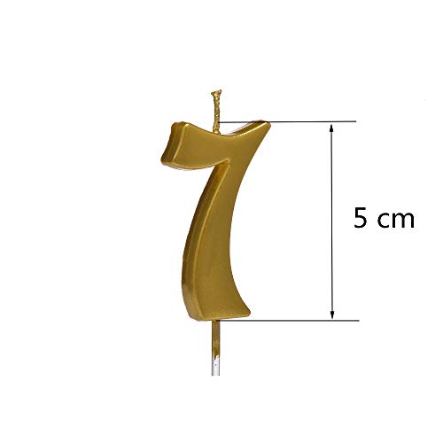 Qj-solar Glitter Gold 70th Birthday Candles,Number 70 Cake Topper for Party Decoration