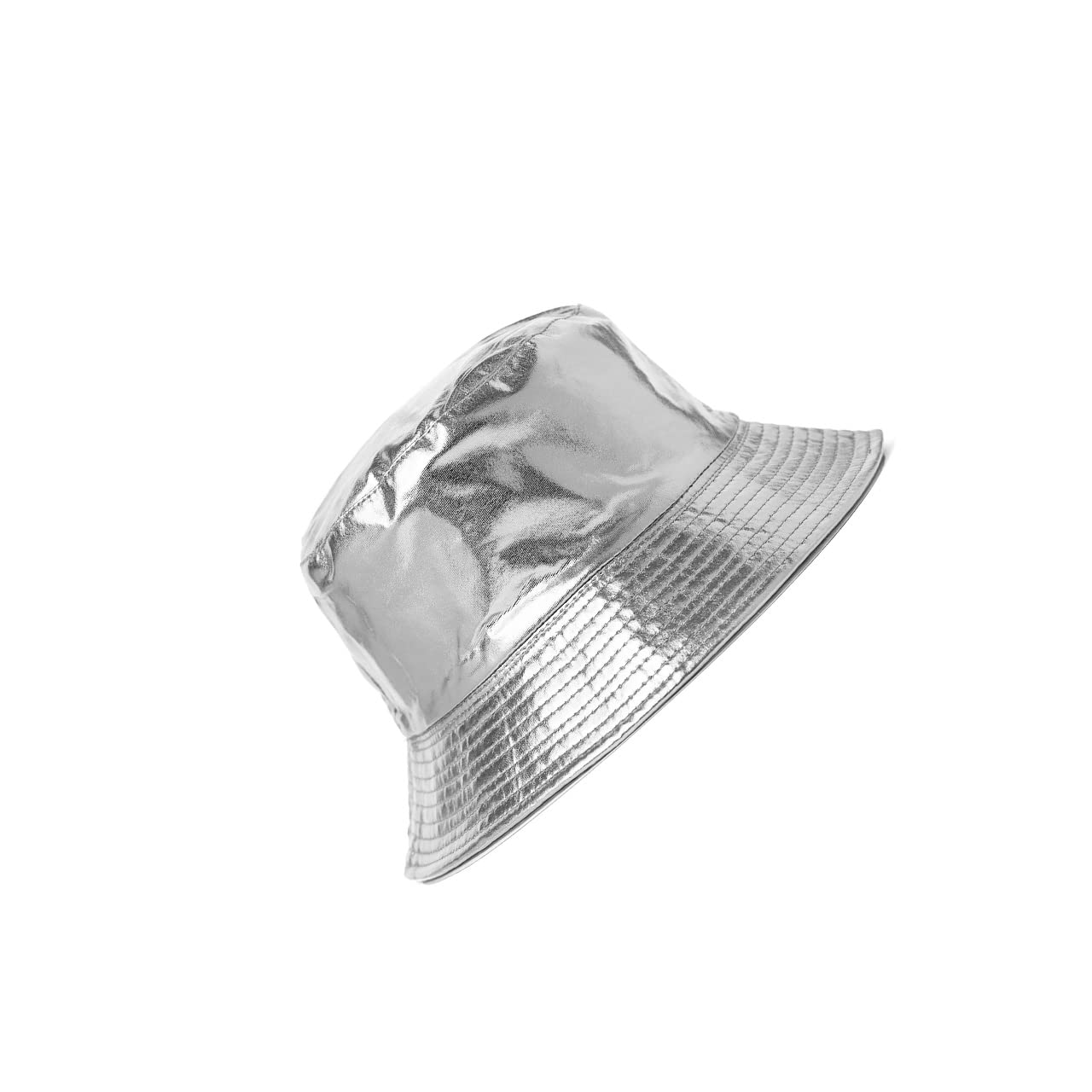 Eigso Unisex Fashionable Wild Camping Bucket Hat Sun Protection Flexible Fold Lightweight Fisherman Metallic Finish (Silver)