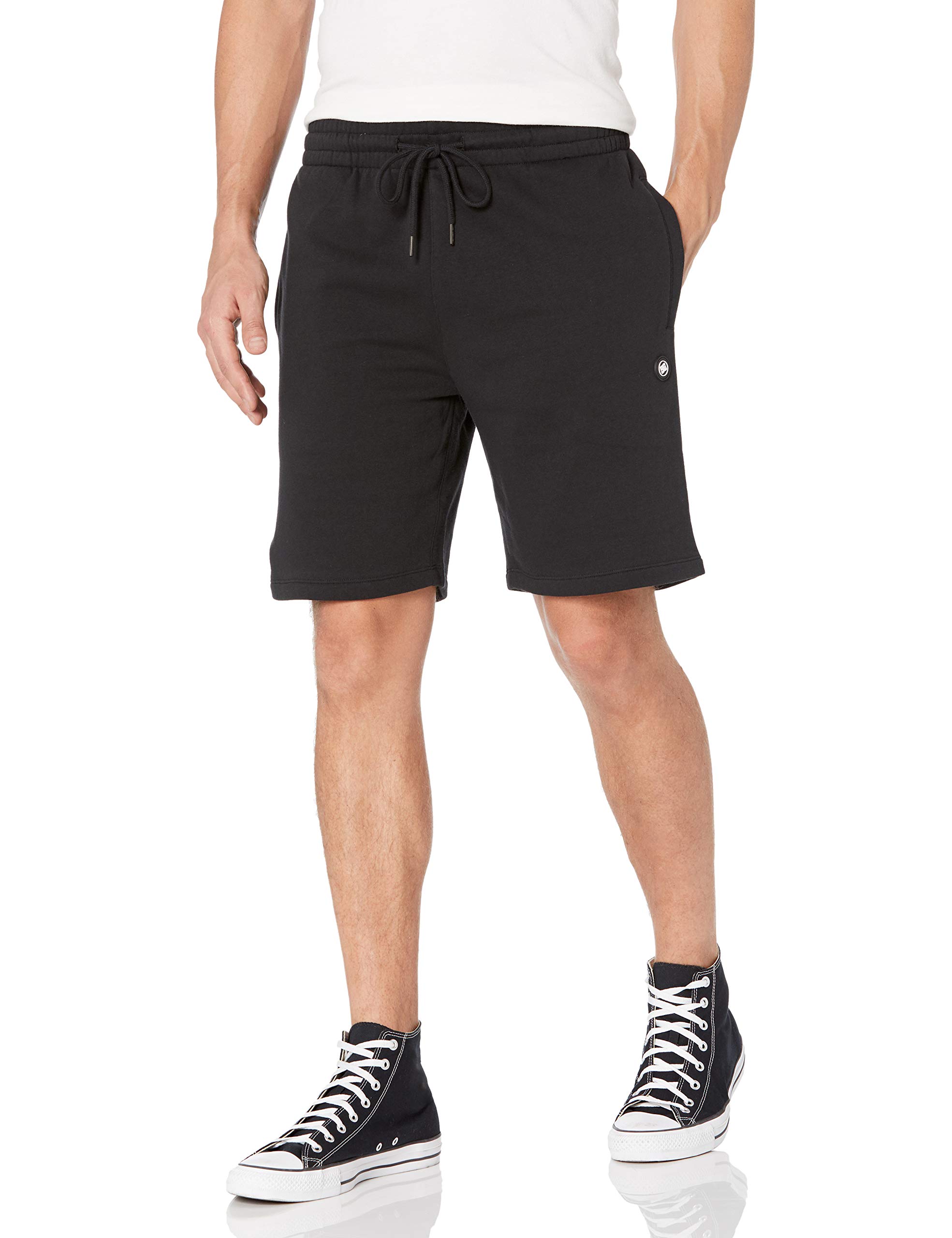 DC Men's Riot Elastic Waist Fleece Short, Black, XL