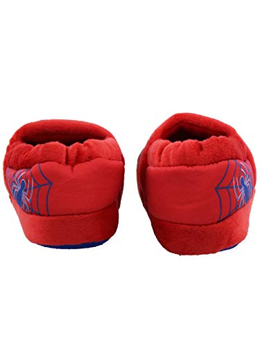 Marvel Spider-Man Toddler Boys Plush Aline Slipper, Red, 11-12 Little Kid