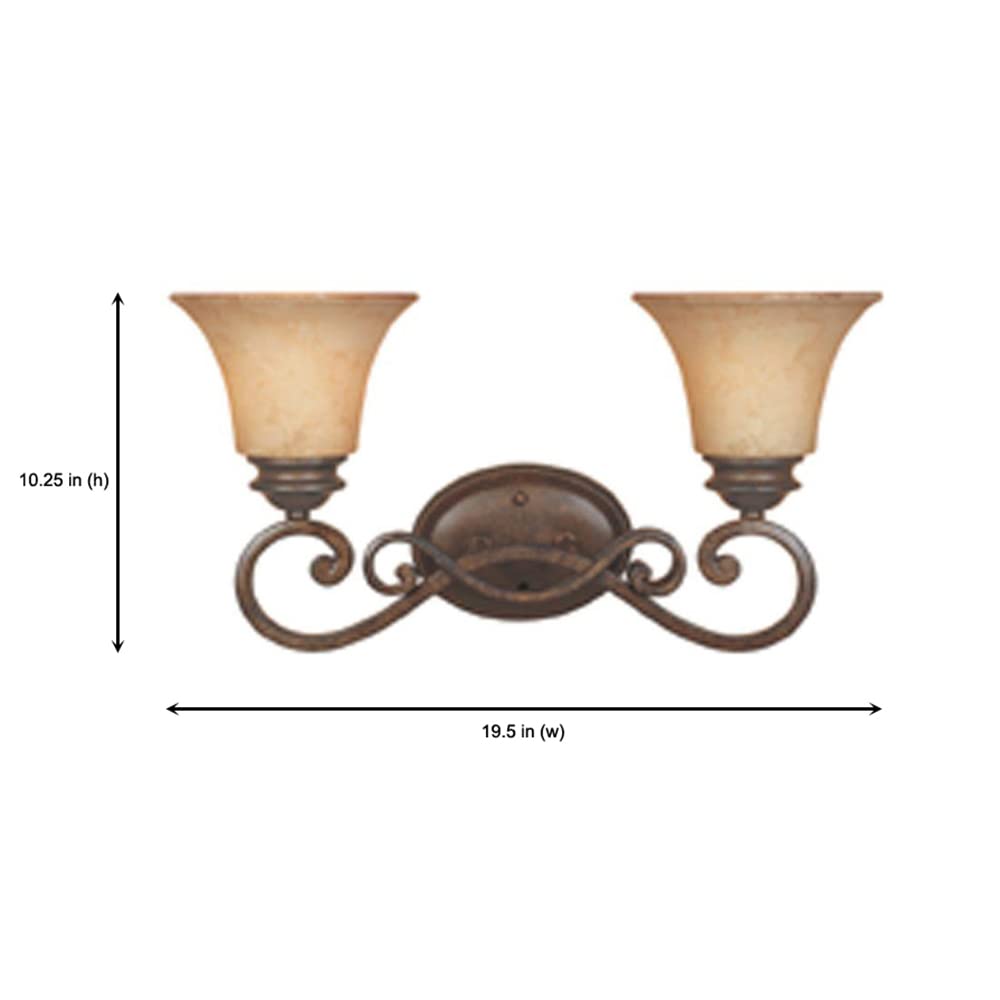 Designers Fountain 81802-FSN Mendocino 2 Bathroom Vanity Light Fixture, 7.75