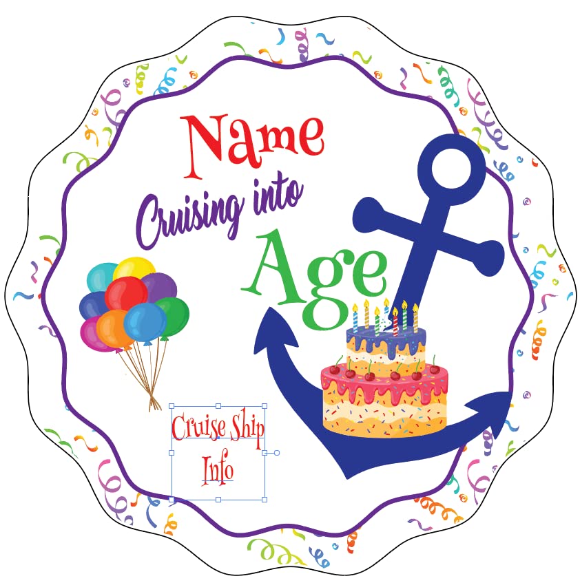 Happy Birthday Magnet Decoration Customized for your Stateroom Door on your Disney Cruise, Carnival, Royal Caribbean, etc. - Personalized
