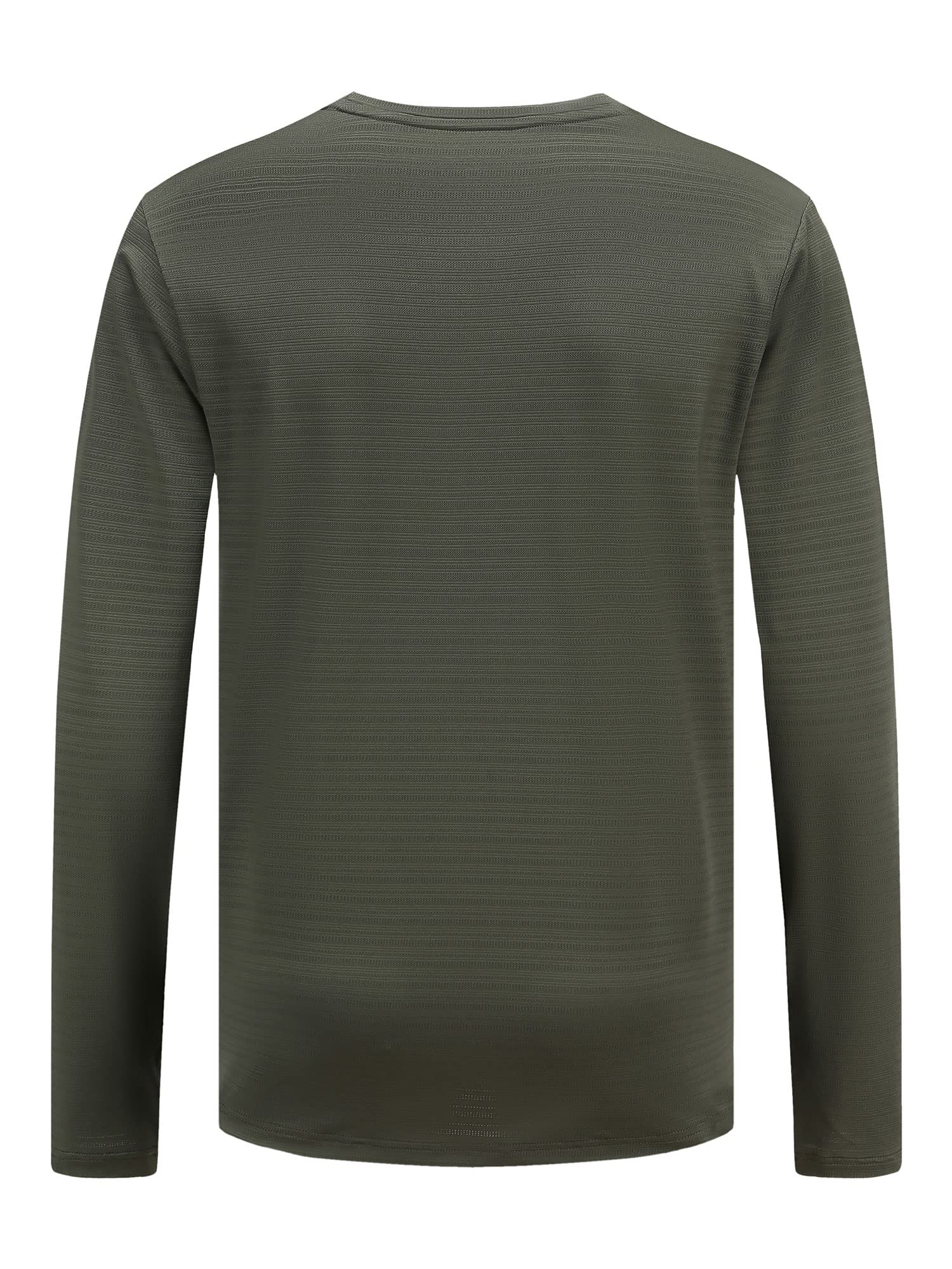 GRAMVAL Workout Shirts for Men Crew Neck Long Sleeve Quick Dry Gym Athletic Active T Shirt Moisture Wicking Green XXL