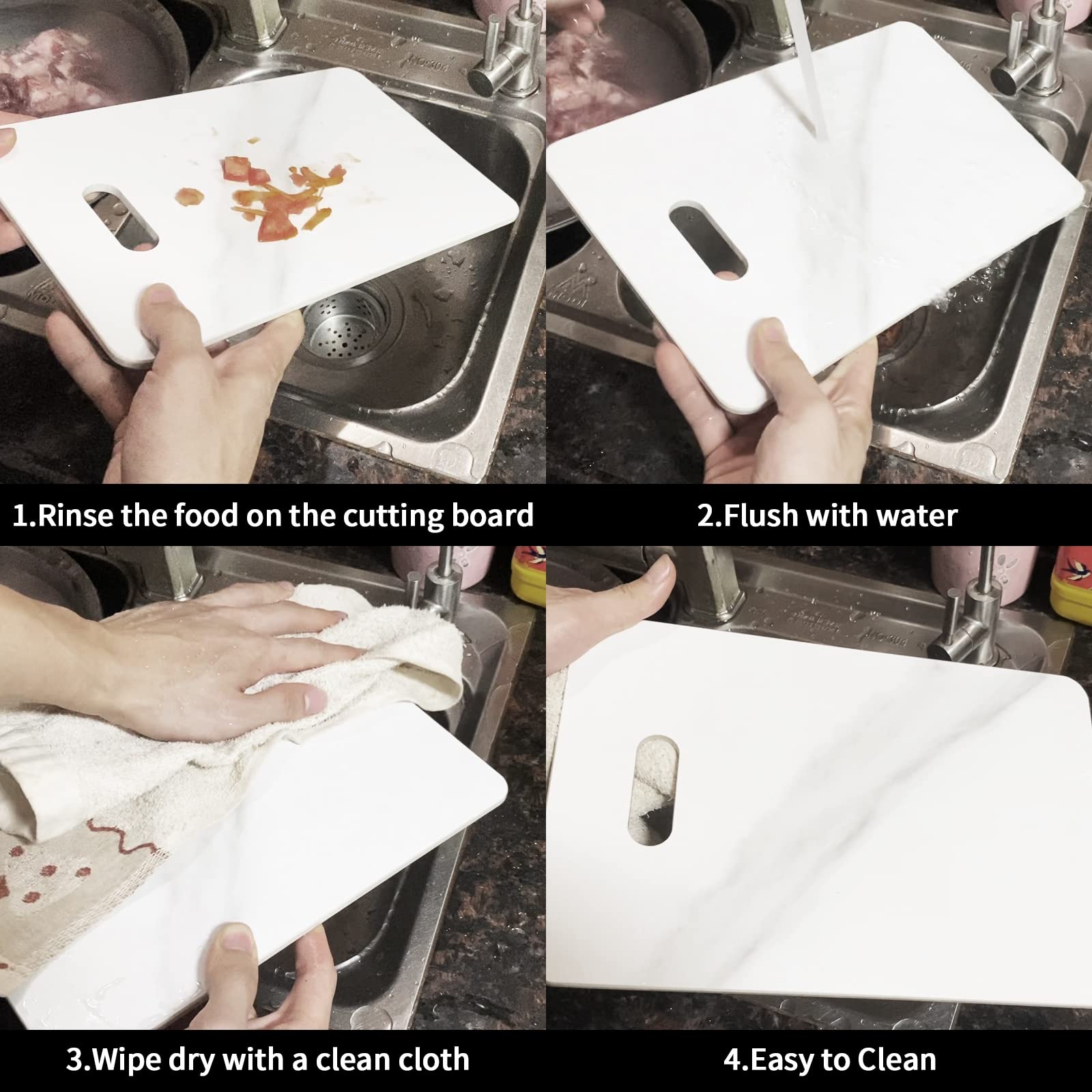 Cutting Boards for Kitchen Sintered Stone Cutting Board Serving Tray for Cheese Pastries 11.8x7.9x0.48 Inch Cutting boards for kitchen vegetables, fruits, cheesecakes, ready-to-grill