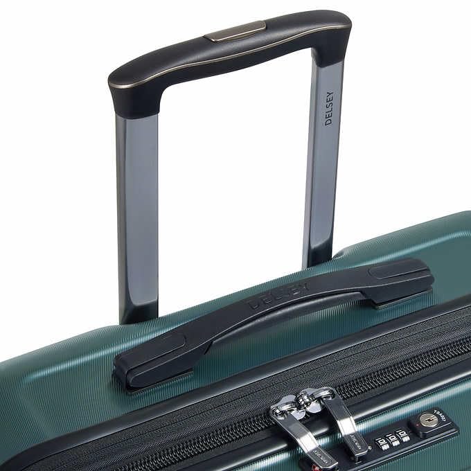 DELSEY PARIS Cruise 3.0 Hardside Expandable Luggage with Spinner Wheels, Green, Checked- Large 28 Inch