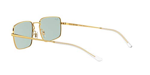 Ray-Ban Rb3669 Polarized Rectangular Sunglasses, Gold/Evolve Photochromic Green to Blue, 55 mm