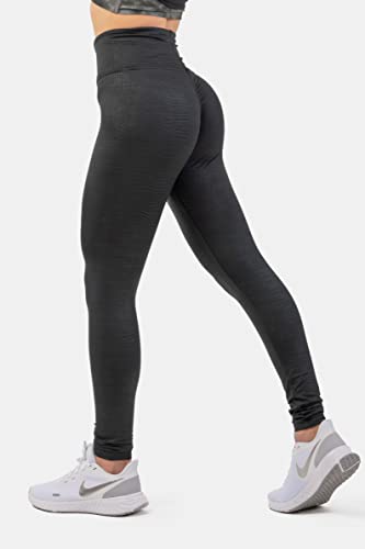 NEBBIA Python Snakeskin High-Waist Leggings 407 Black