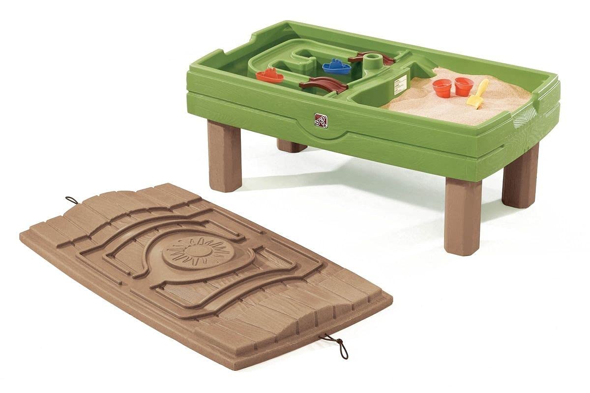 Step2 Naturally Playful Sand & Water Activity Center | Kids Sand & Water Table with Umbrella