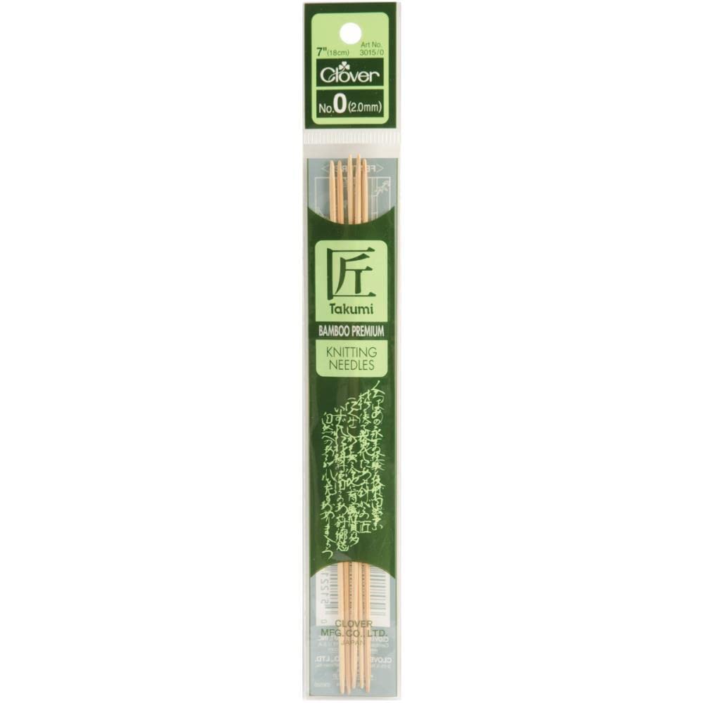 Clover 1 Takumi Bamboo Double Point Knitting Needles 7" 5/Pkg-Size 2.25mm, Brown