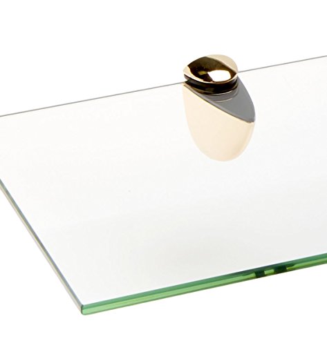 Spancraft Glass Kingbird Bent Glass Shelf, Brass Bracket, 8 x 32