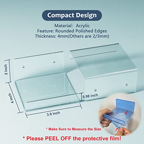 Weronique 2-Pack Wall Shelves Small Adhesive Floating Shelves Acrylic Hanging Shelves Display Ledges with 2 Types of Installation, Clear