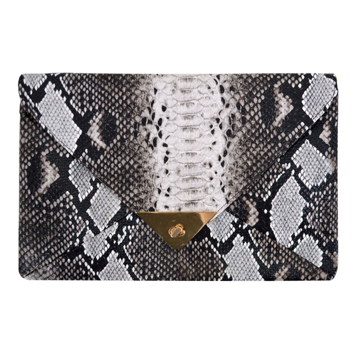 U Scinan Fashion Women Snakeskin Envelope Clutch Bag Ladies Retro Evening Party Prom Chain Handbag Purse Mother's Day Gift